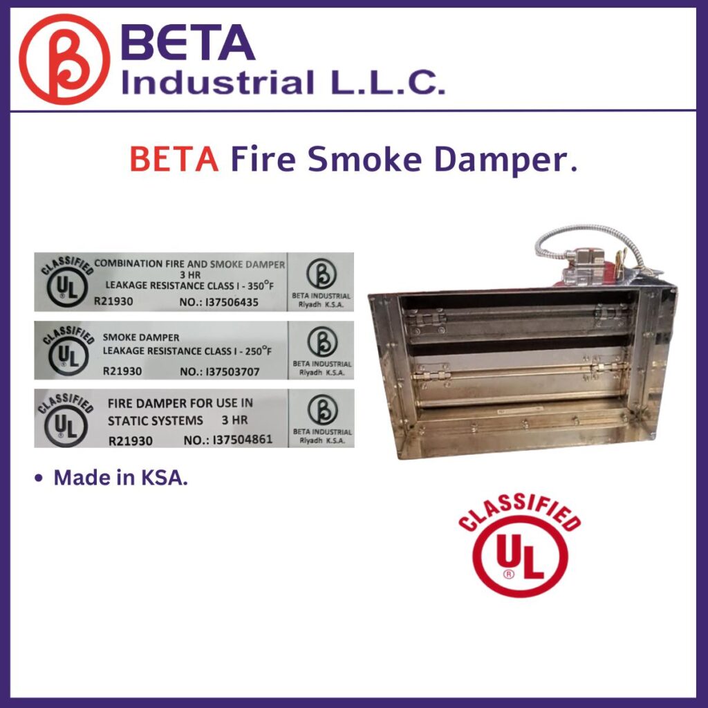 BETA Fire Smoke Dampers and Fire Dampers are made in KSA – BETA